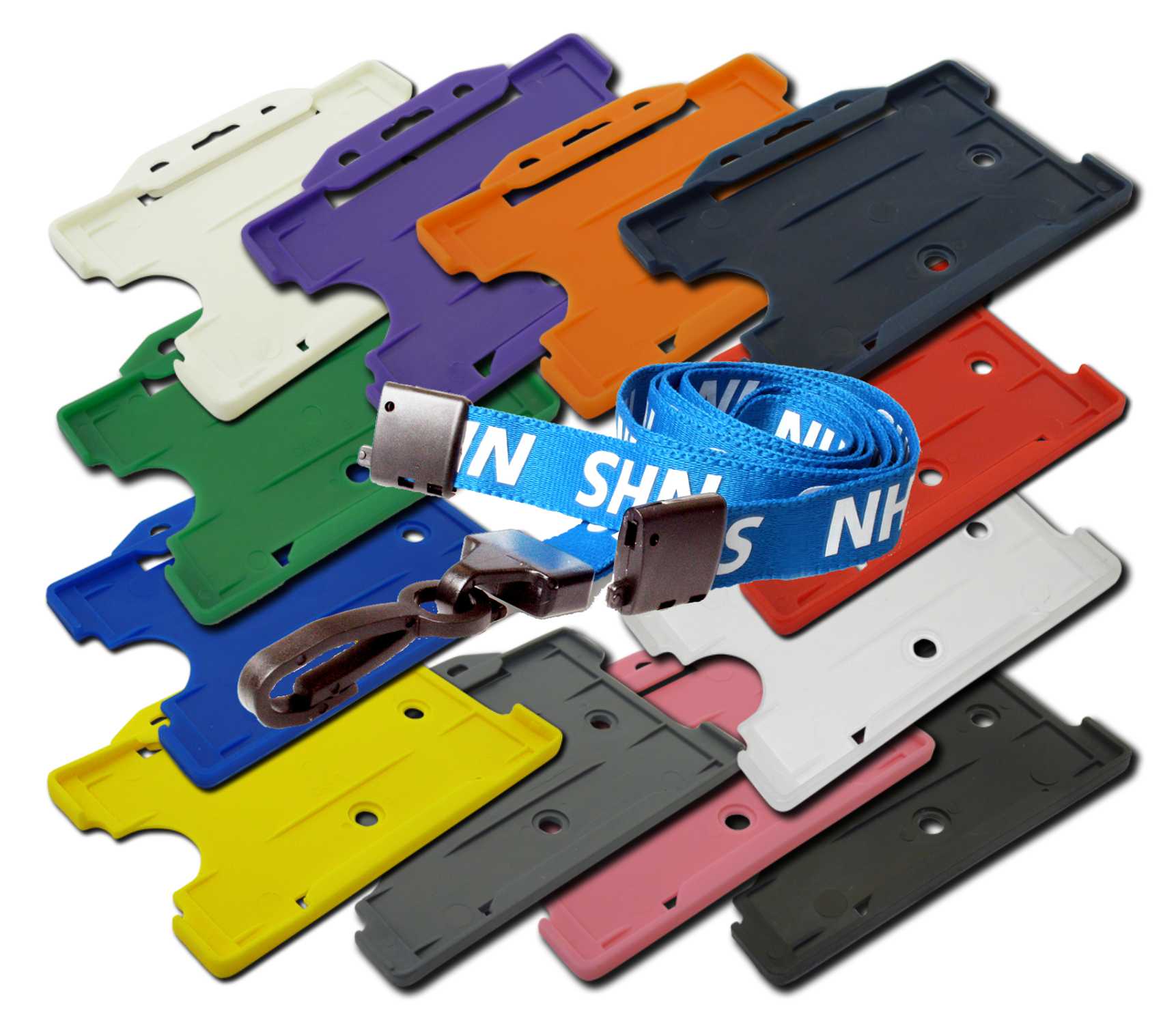 NHS Lanyard with single-sided holder, single plastic clip - Customcard Ltd